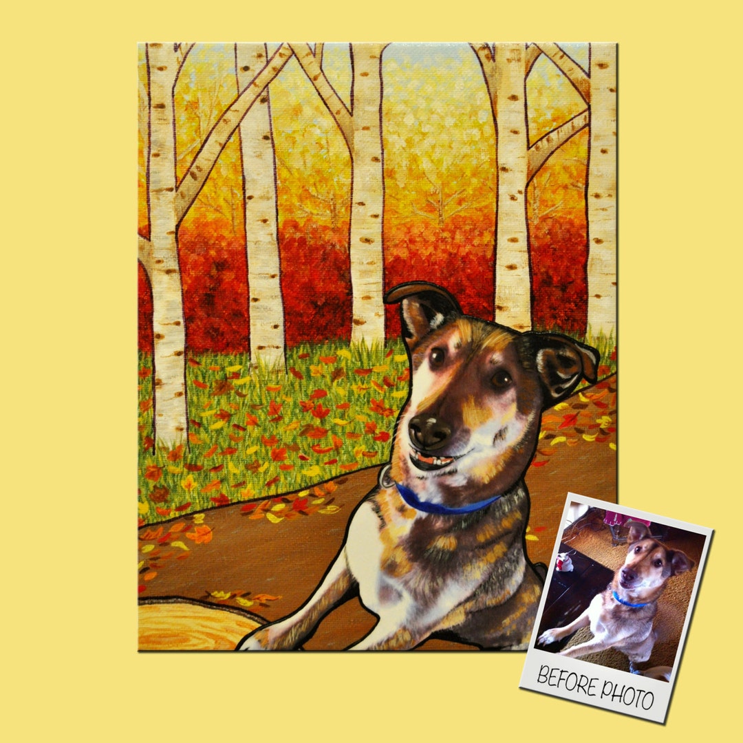 Custom Pet Portrait From Your Own Photos, 8 X 10, Acrylic Gallery ...