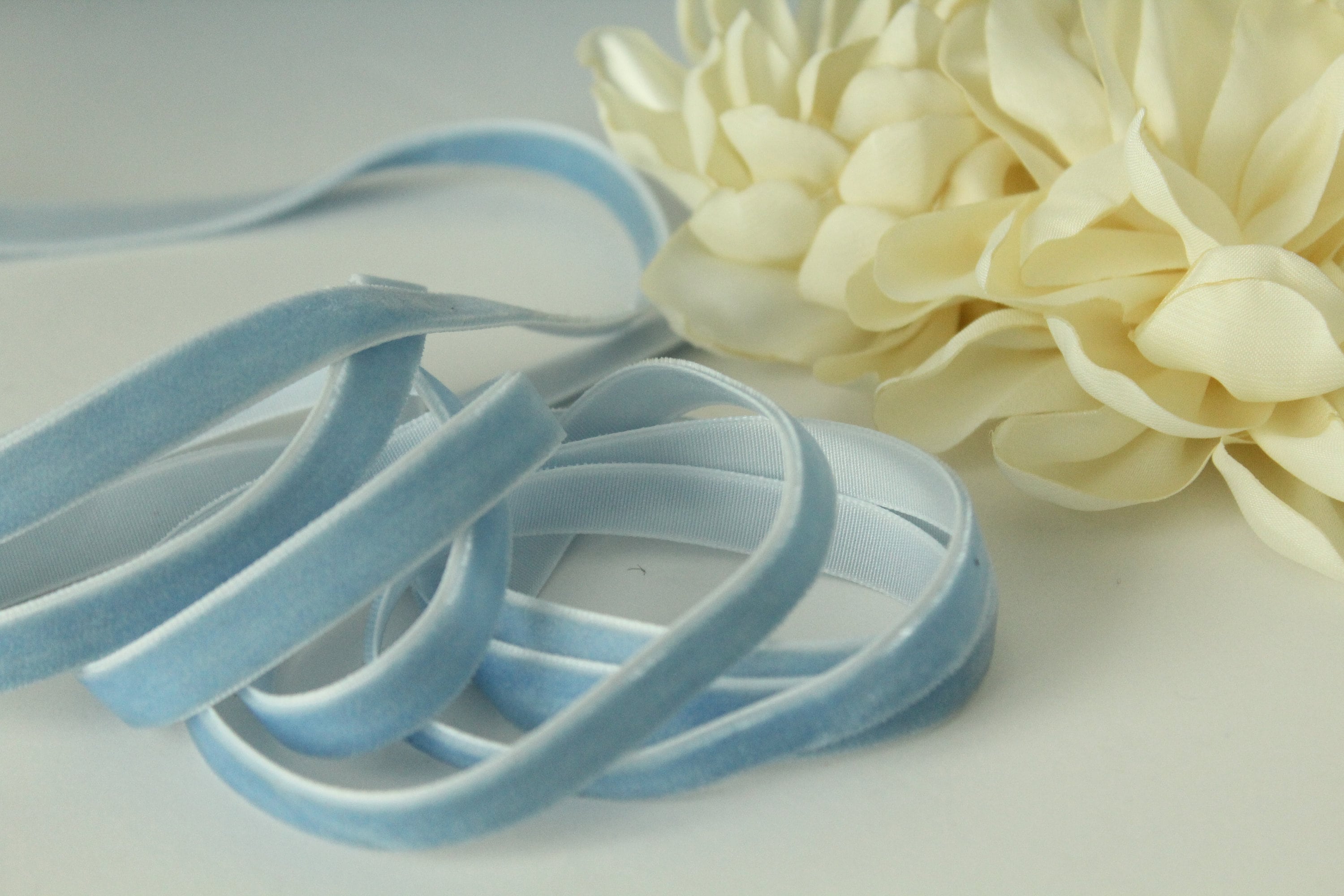 3/8 10mm Bluebird Velvet Ribbon Light blue velvet ribbon | Etsy