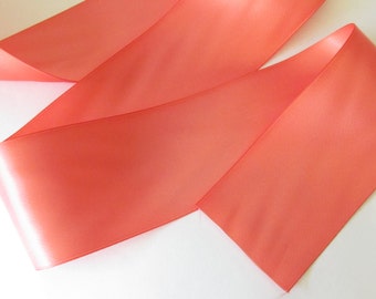 Coral Satin Ribbon | Etsy