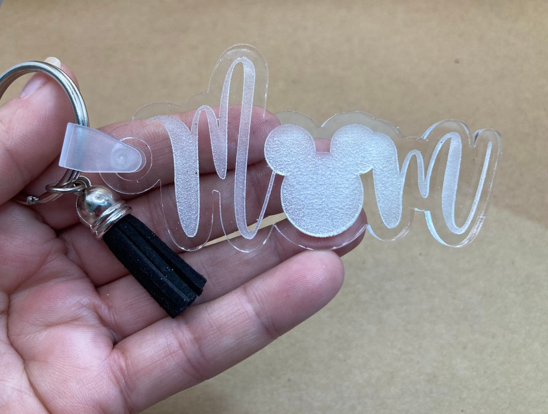 Acrylic Mouse Mom Keychain, Mom Key Ring, Mouse Car Key Ring, Gift for ...