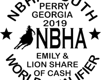 Barrel Racer Name Decal Barrel Racing Horse Car Decal - Etsy