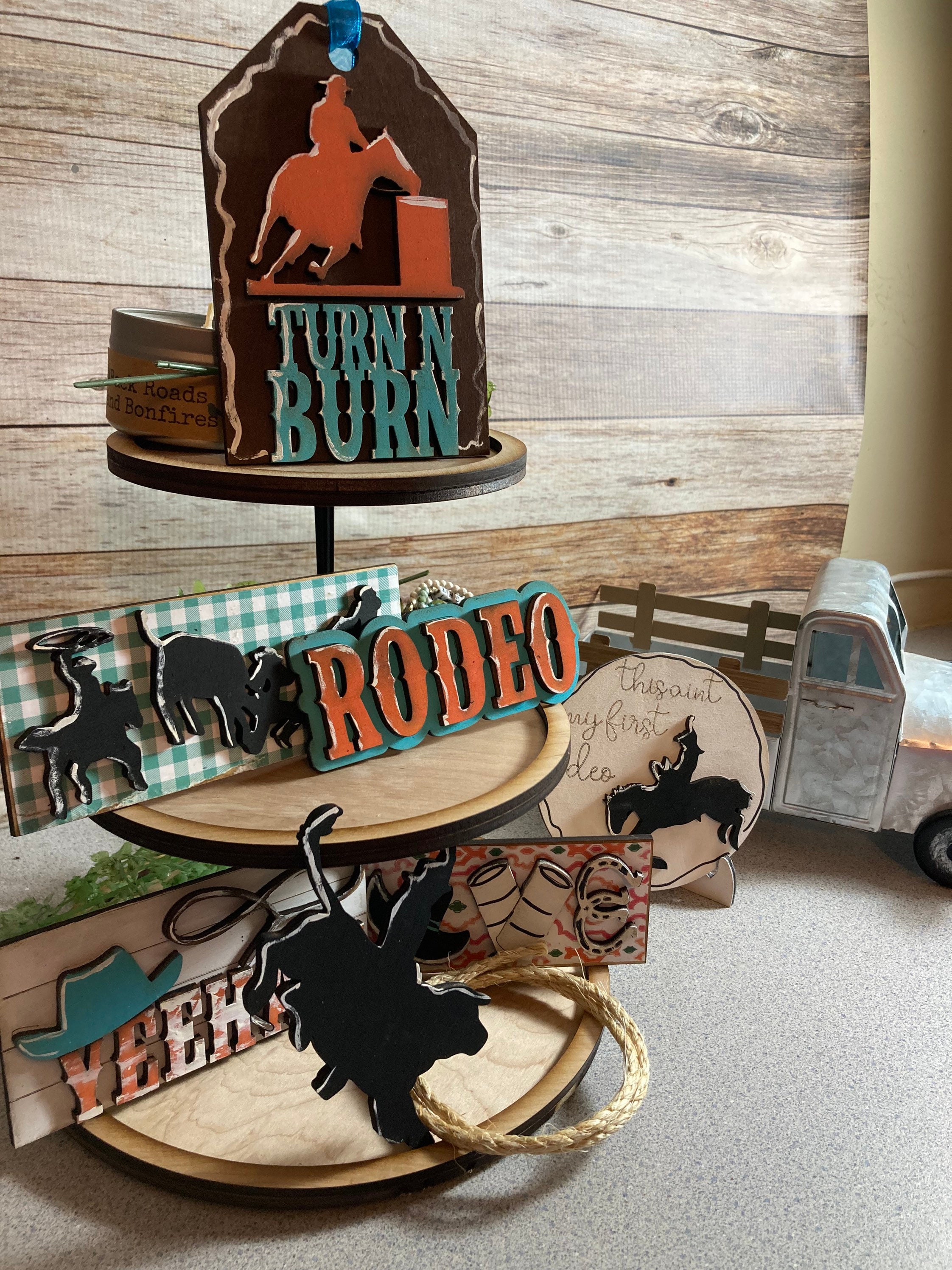 Rodeo Tier Tray Cowgirl Tier Tray Cowgirl Sign Rodeo Sign | Etsy