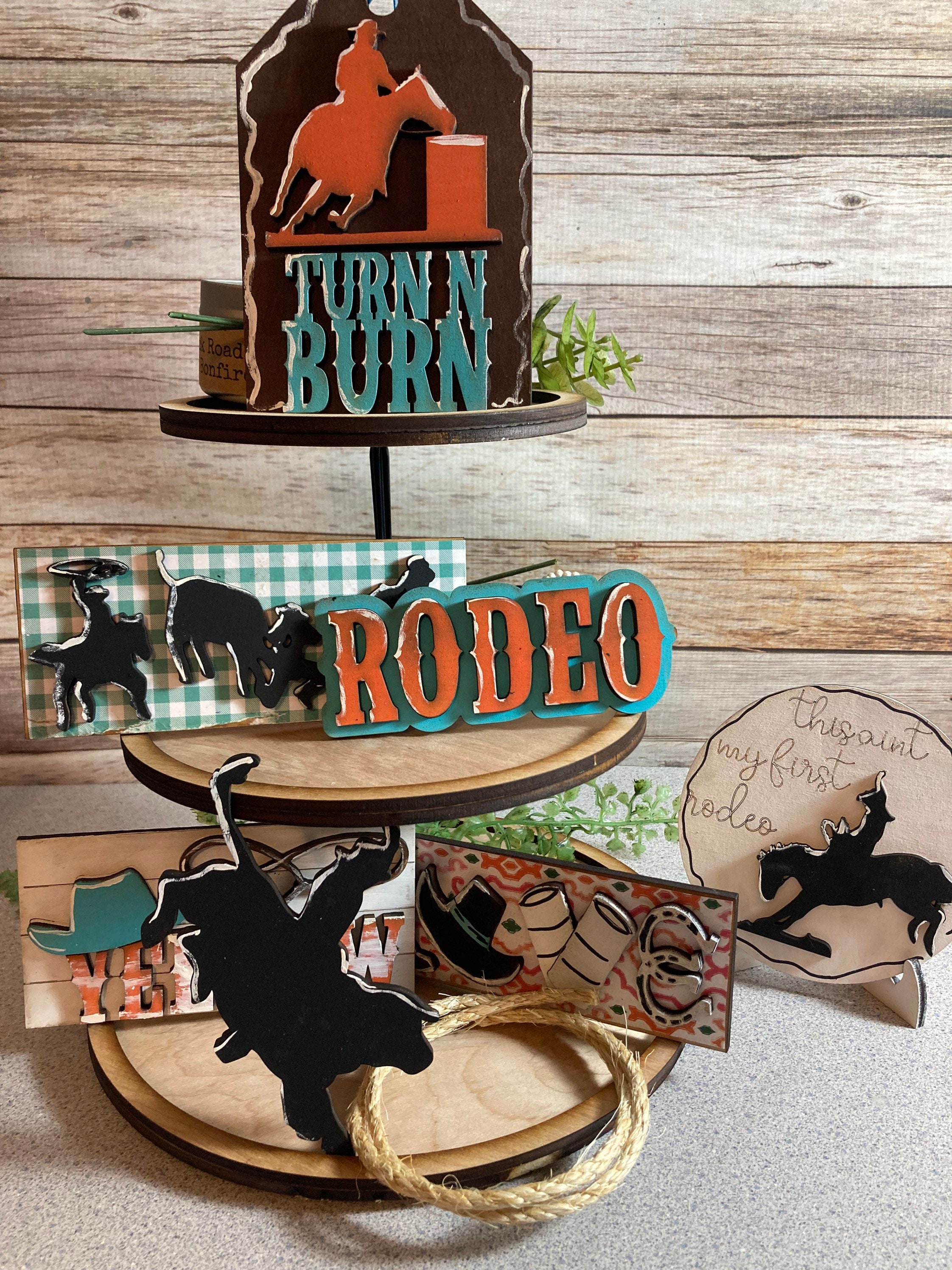 Rodeo Tier Tray Cowgirl Tier Tray Cowgirl Sign Rodeo Sign | Etsy