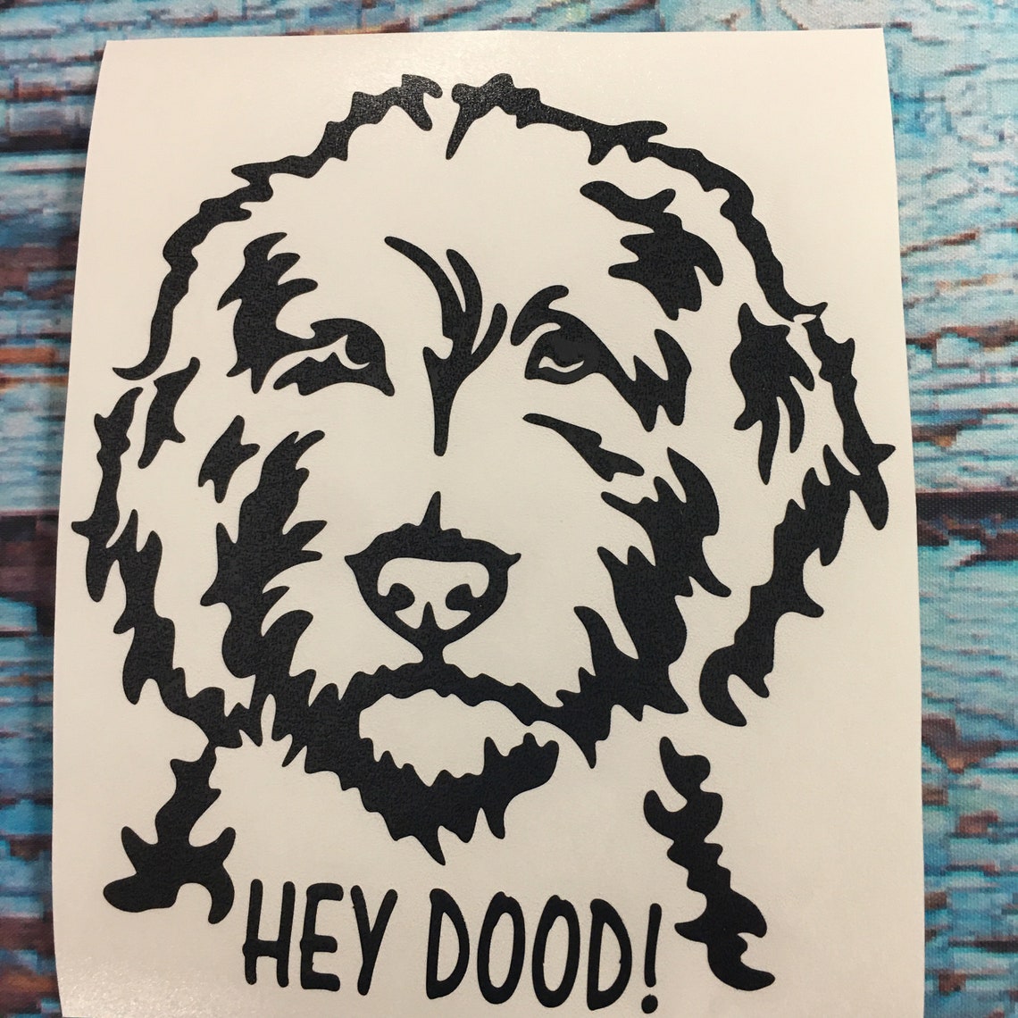 Hey Dood Goldendoodle Car Decal - Etsy