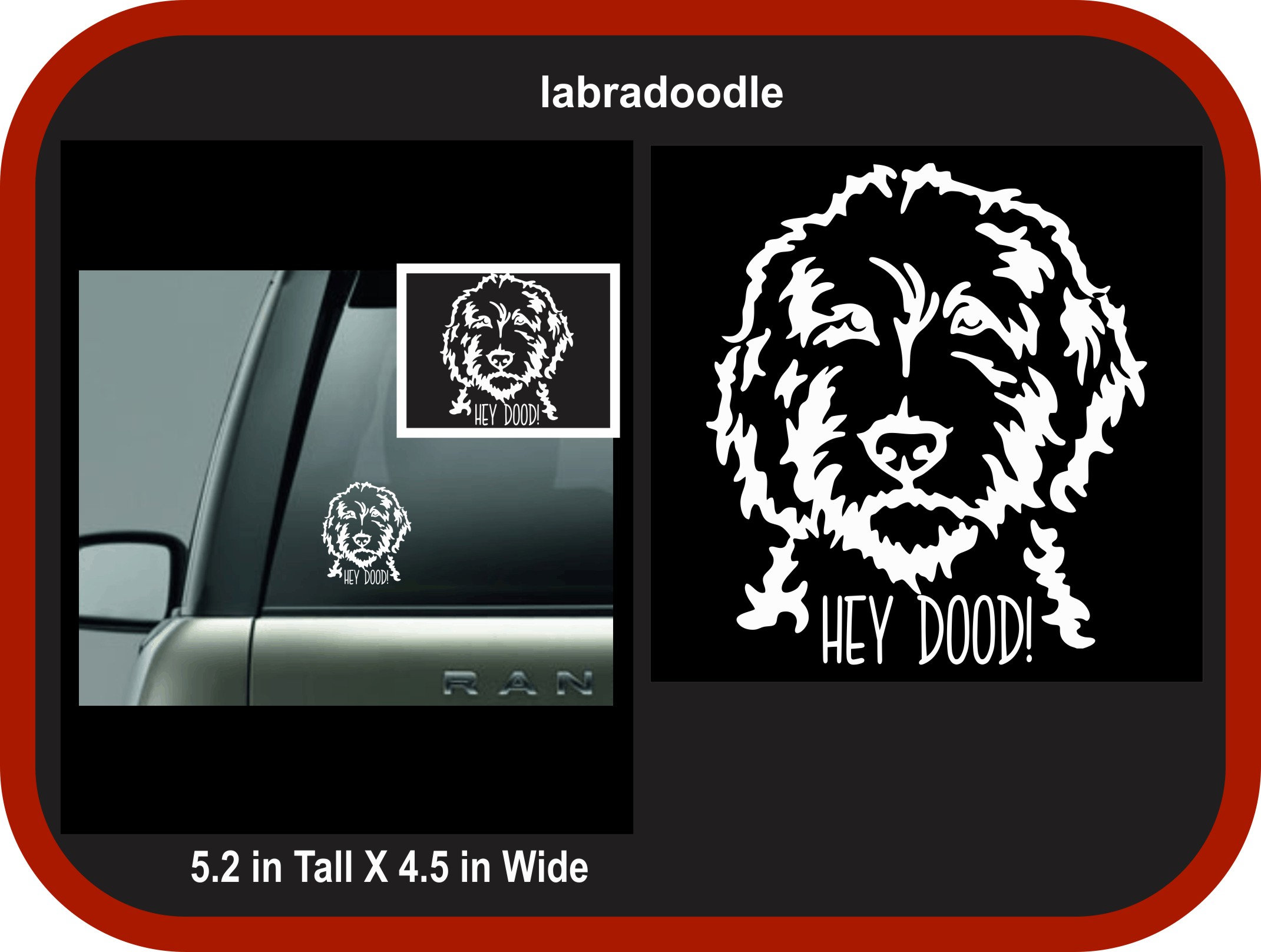 Hey Dood Goldendoodle Car Decal - Etsy