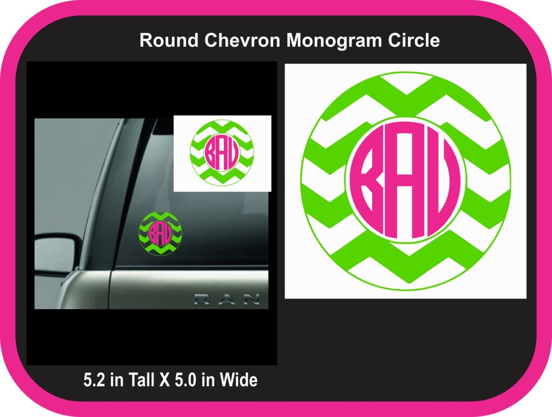 Custom Circle Chevron Stripe Dots Round Decal - Etsy