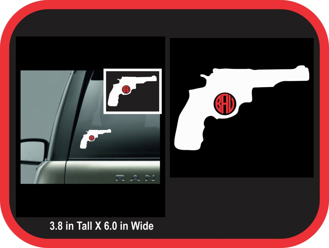 Pistol Monogram Decal Gun Monogram Decal 2nd Amendment - Etsy