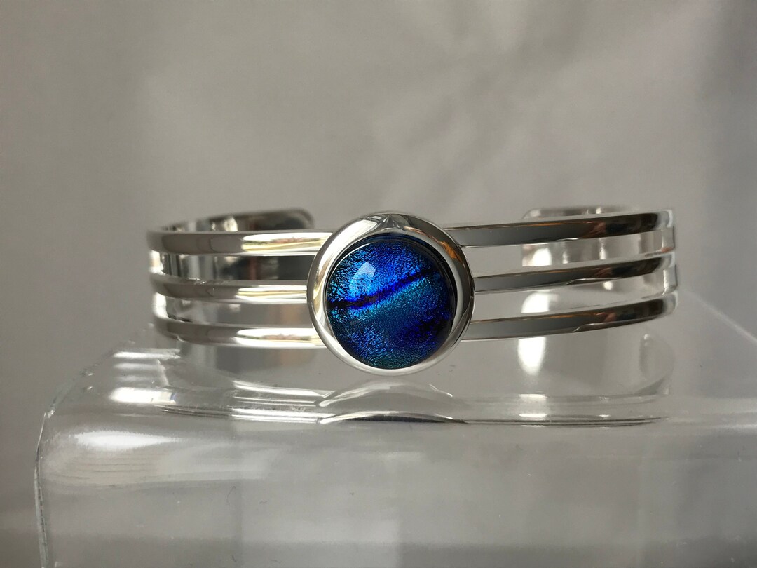 Turquoise and Sea Blue Mix With Ripple Pattern Dichroic Glass Superior ...