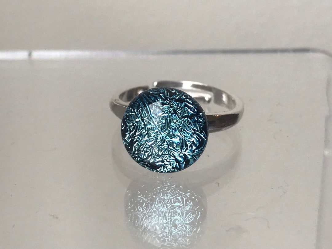 Ice Aqua Blue Ring With Sterling Silver 925 Adjustable Expandable Ring ...