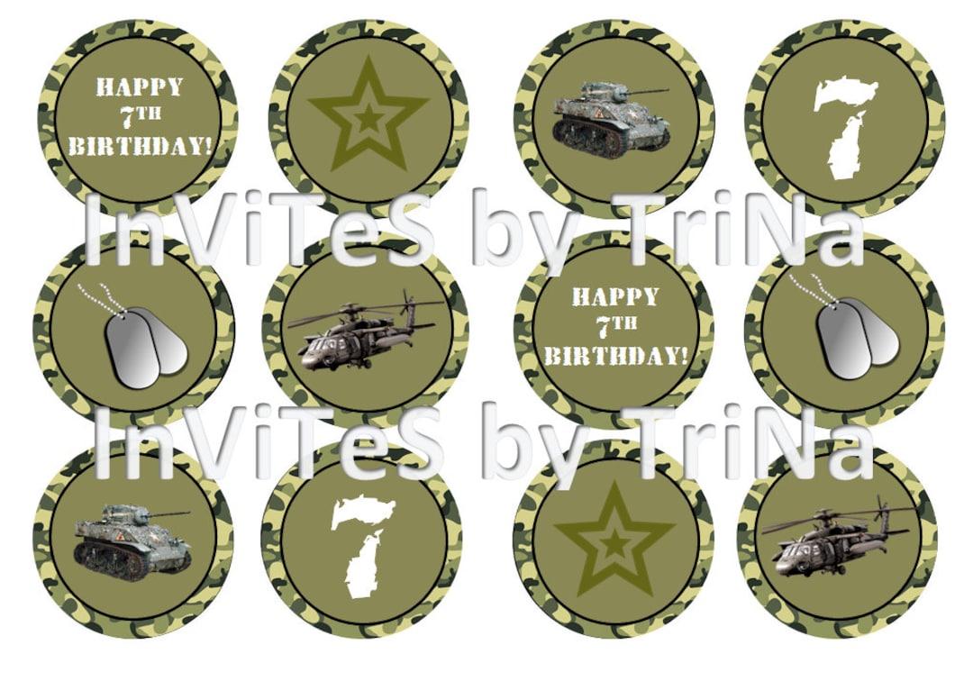 Army Cupcake Toppers - Etsy