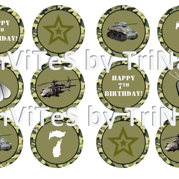 Army Cupcake Toppers - Etsy
