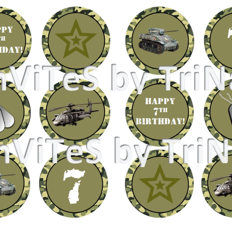 Army Cupcake Toppers - Etsy