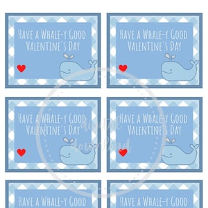 Whale Valentine Card Printable | Etsy