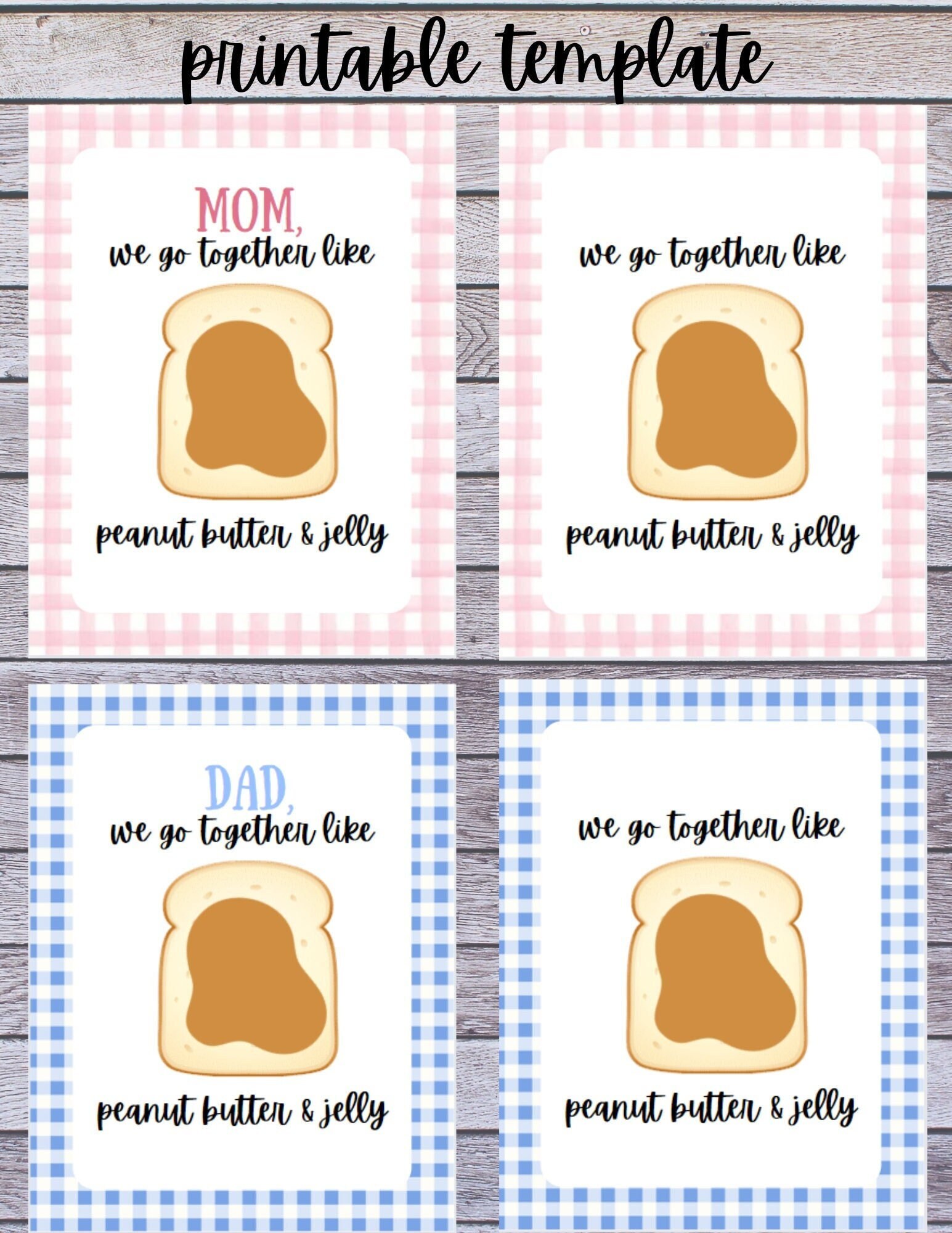 Peanut Butter And Jelly Printables