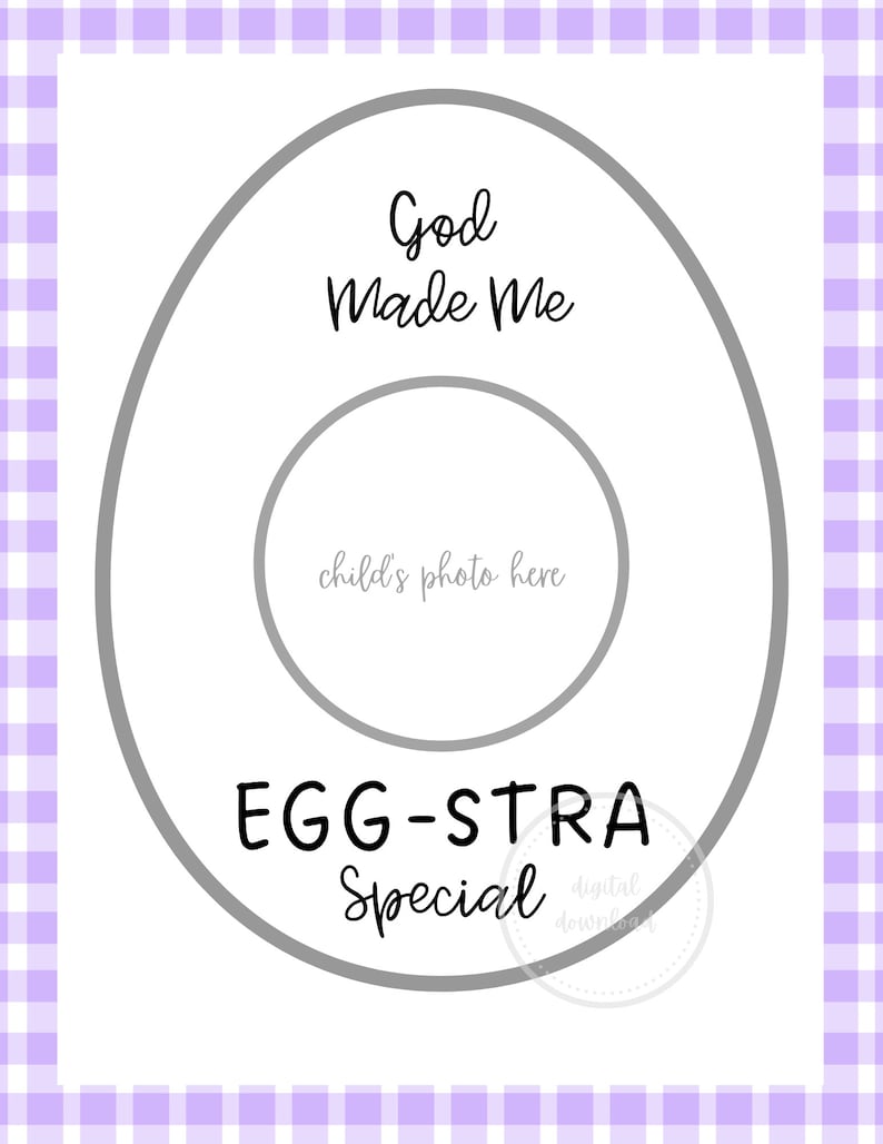 God Made Me Egg-stra Special Photo Template - Etsy