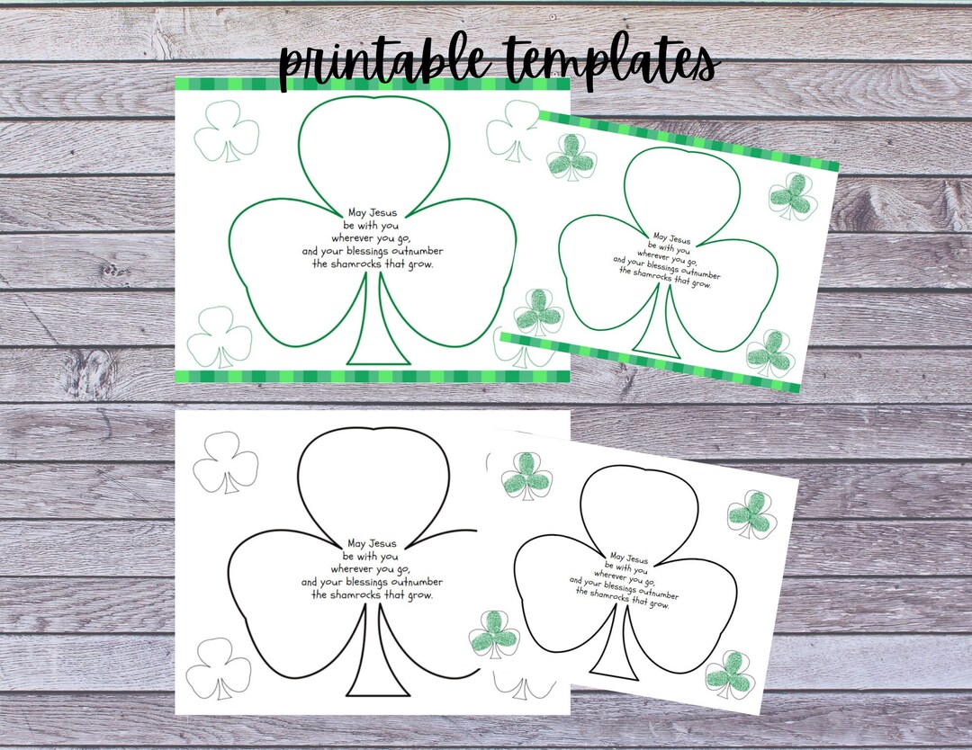 Fingerprint Shamrock Blessing Template - Etsy