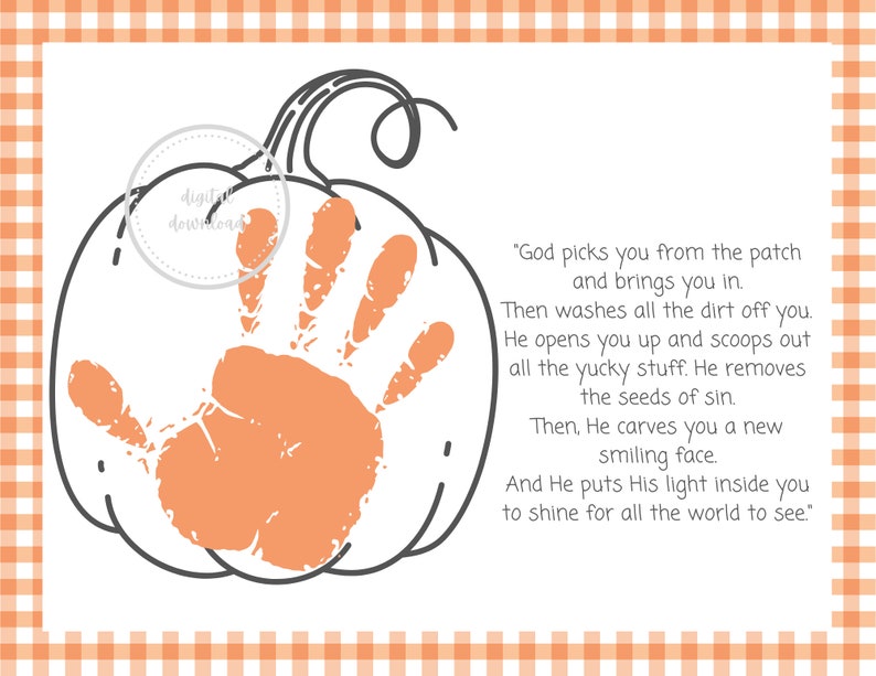 Being a Christian is Like Being a Pumpkin Handprint Craft - Etsy