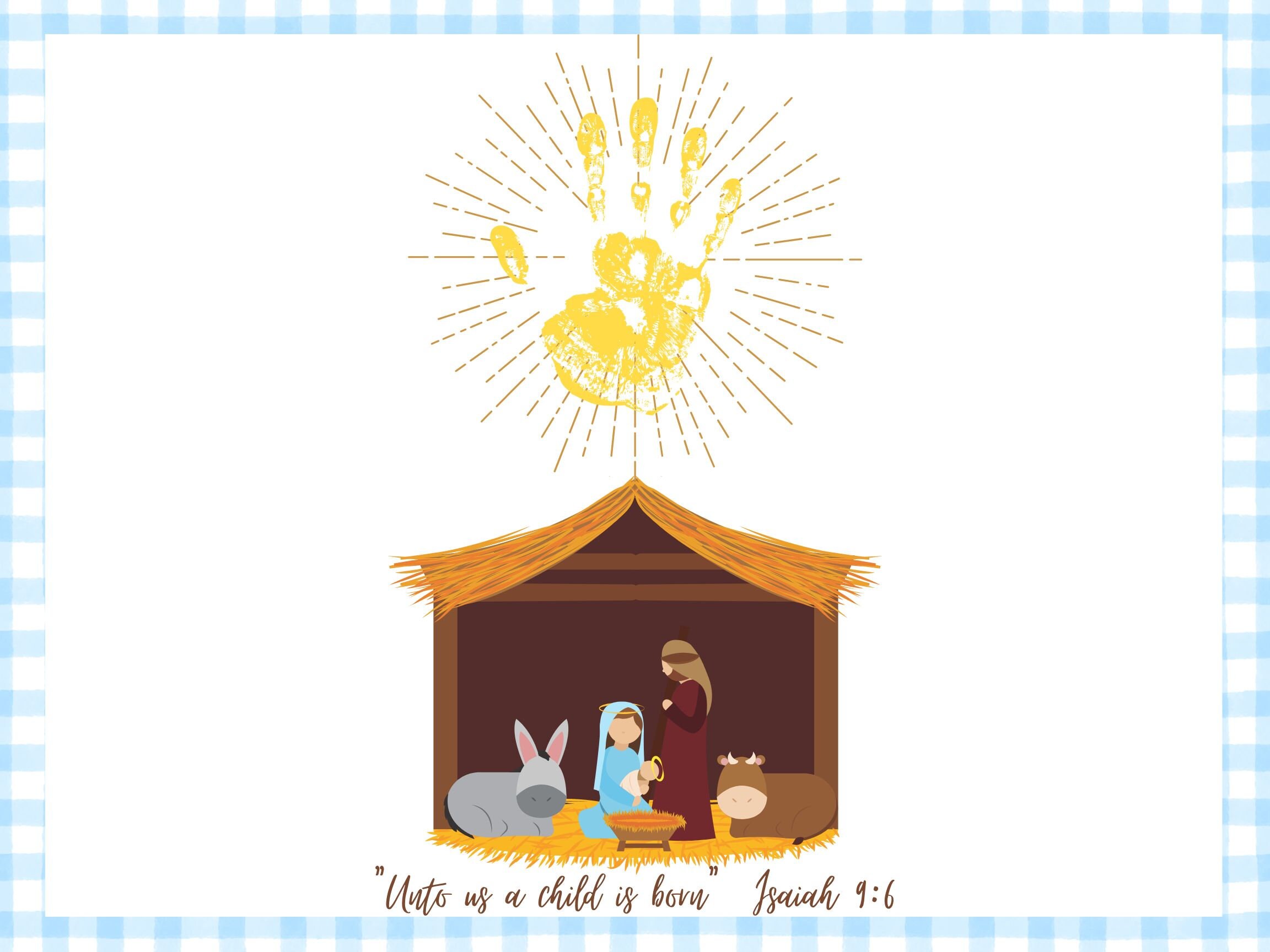 Nativity Handprint Template - Etsy