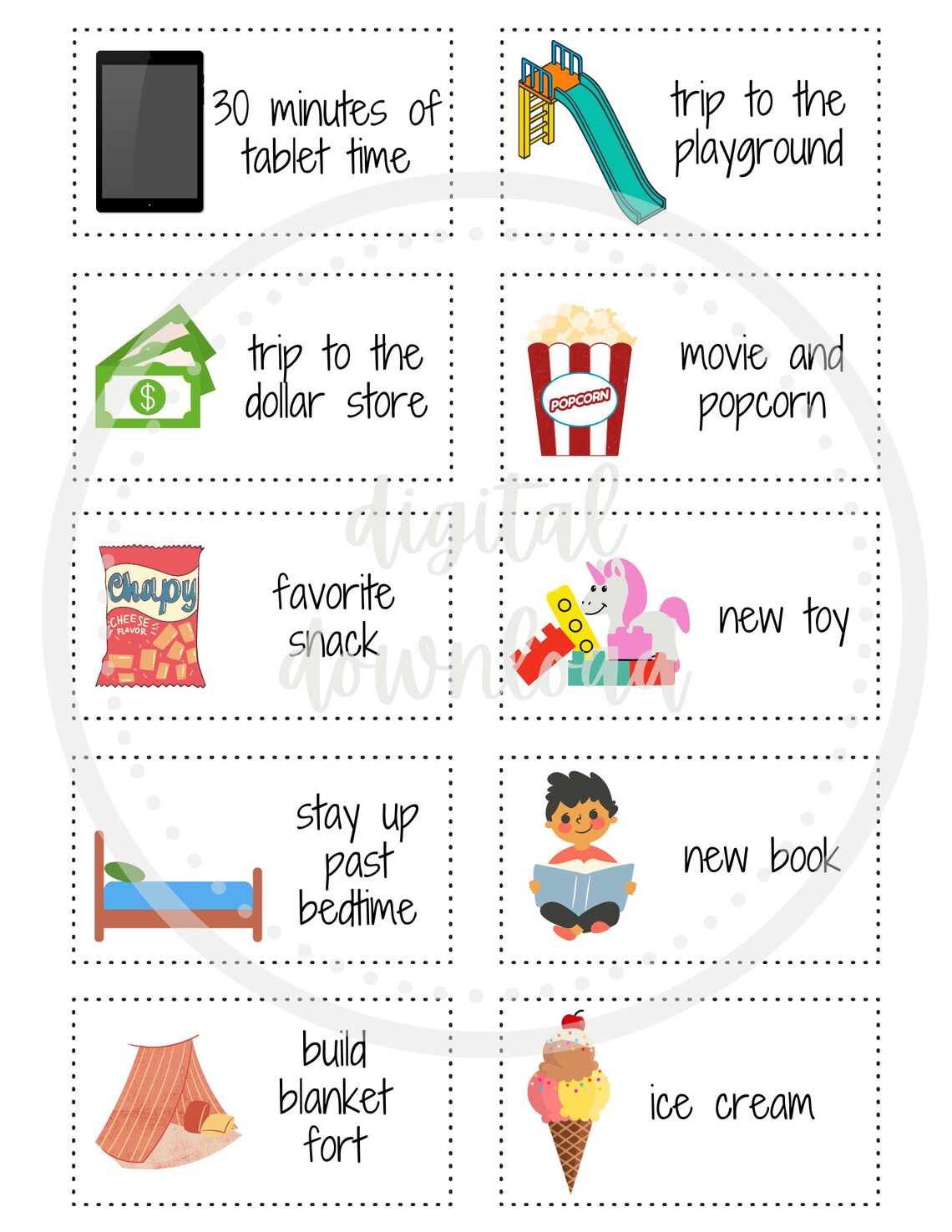 Printable Reward Coupons - Etsy