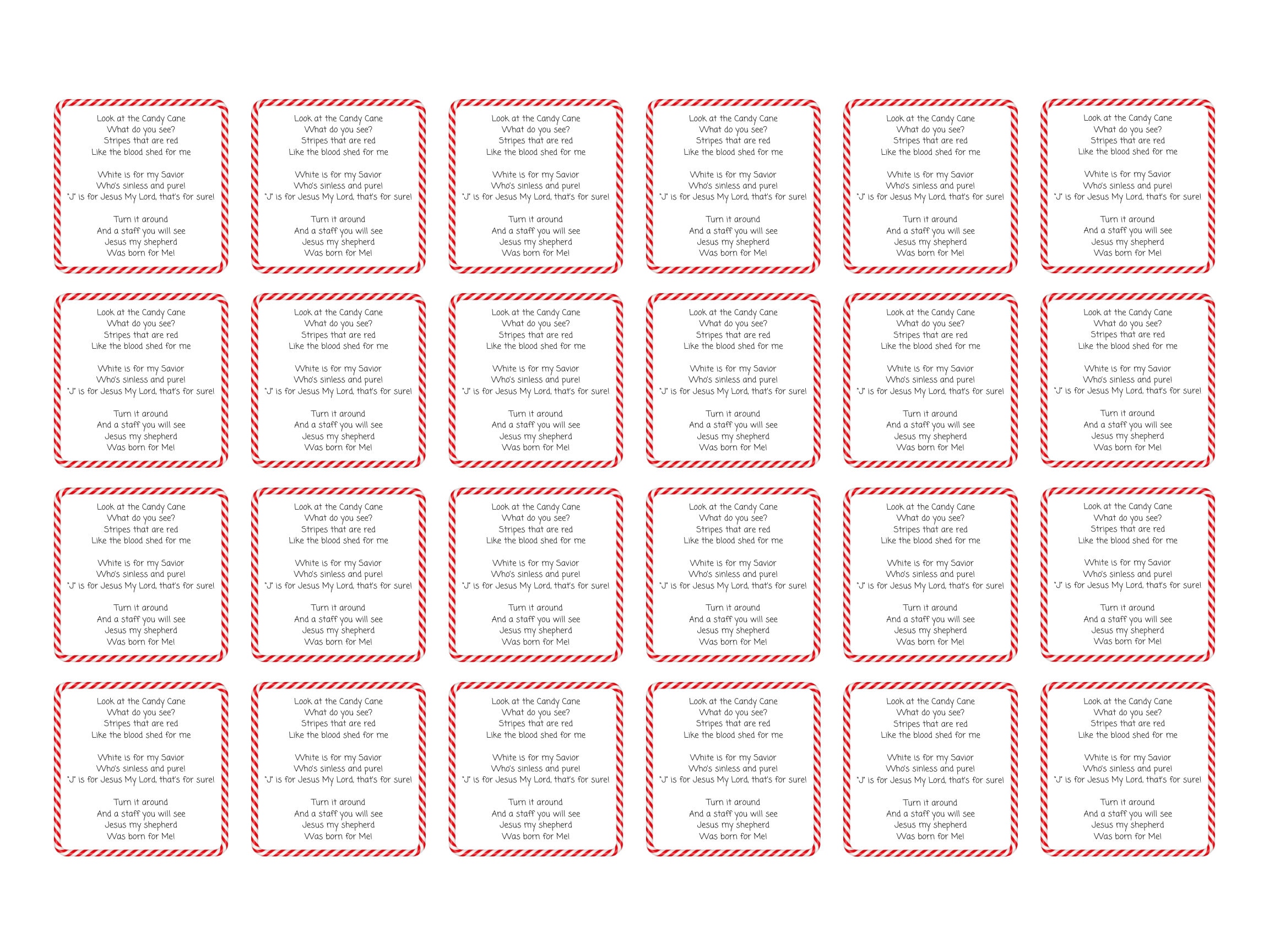 Printable Candy Cane Tags - Etsy