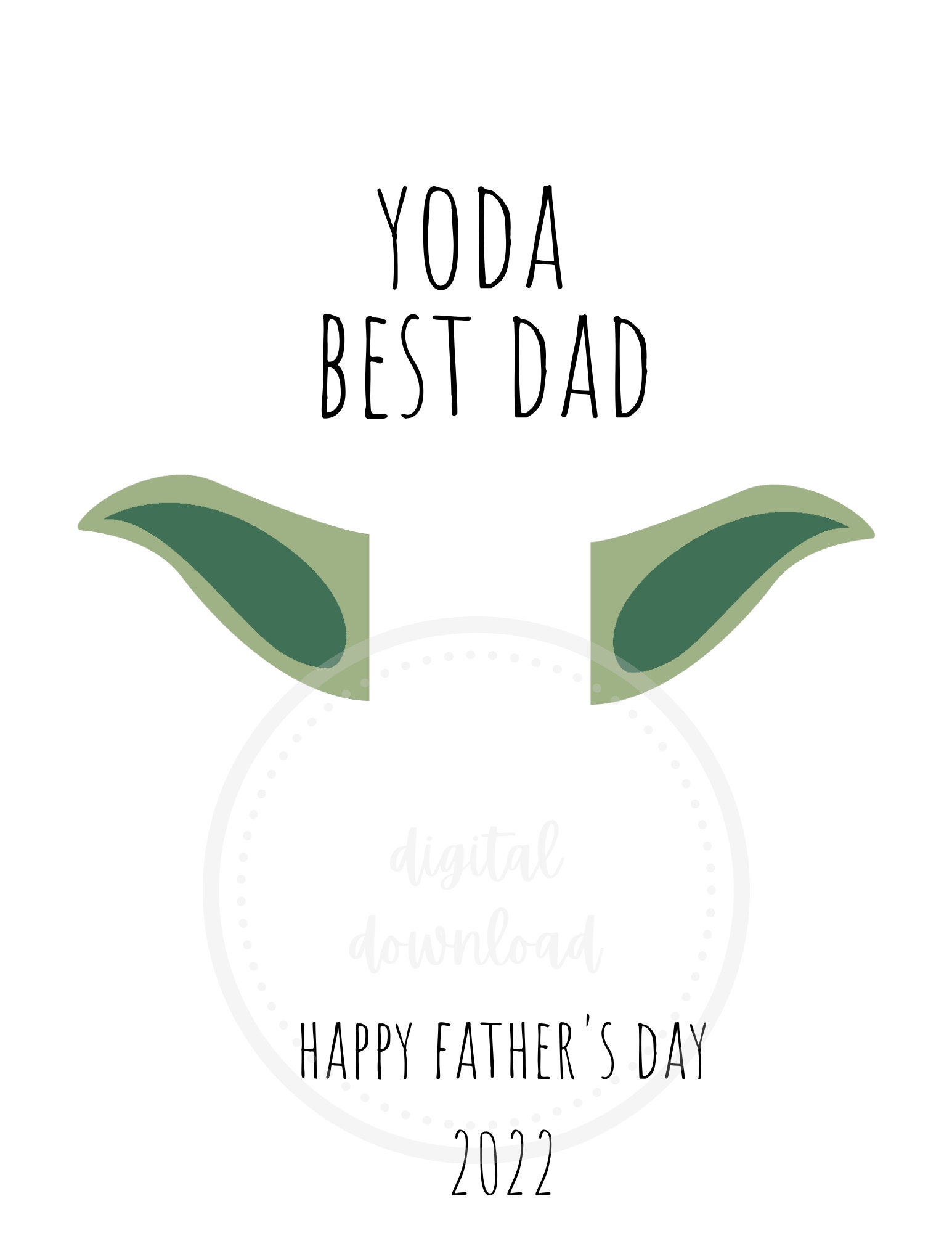 Yoda Best Dad Handprint Template 2024 - Etsy