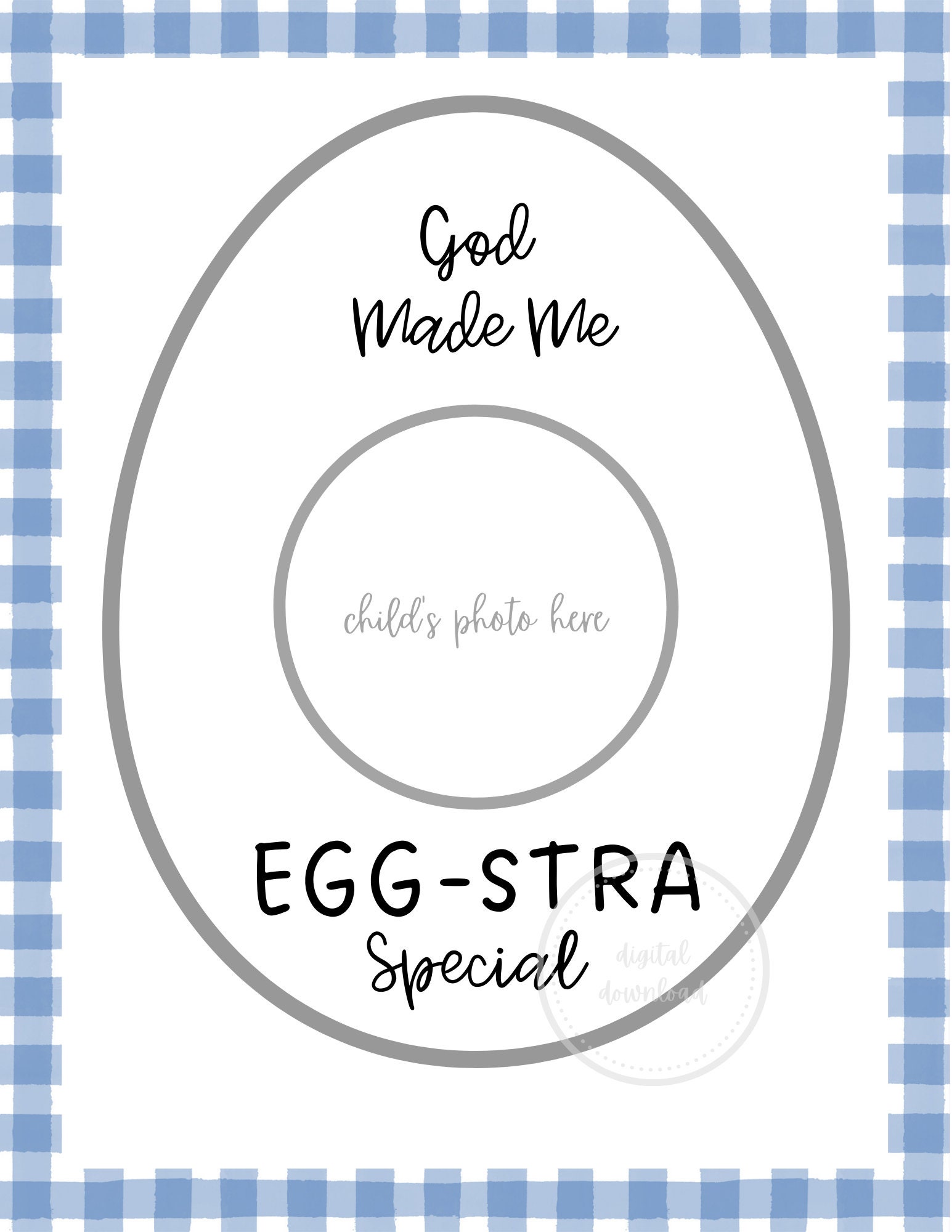 God Made Me Egg-stra Special Photo Template - Etsy