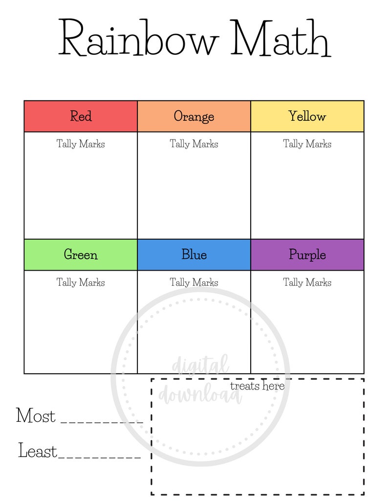 Rainbow Math Center Printables | Etsy