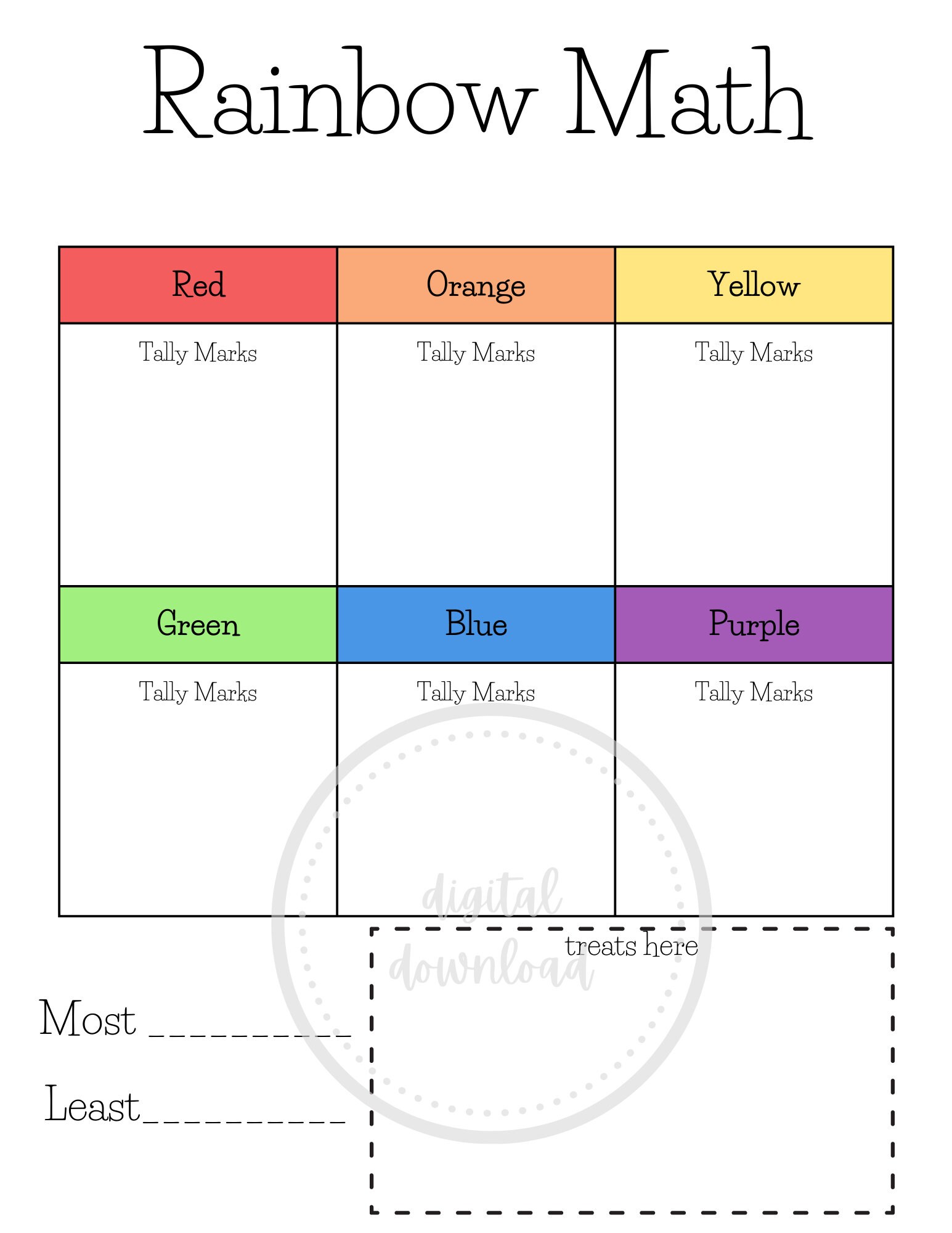 Rainbow Math Center Printables - Etsy