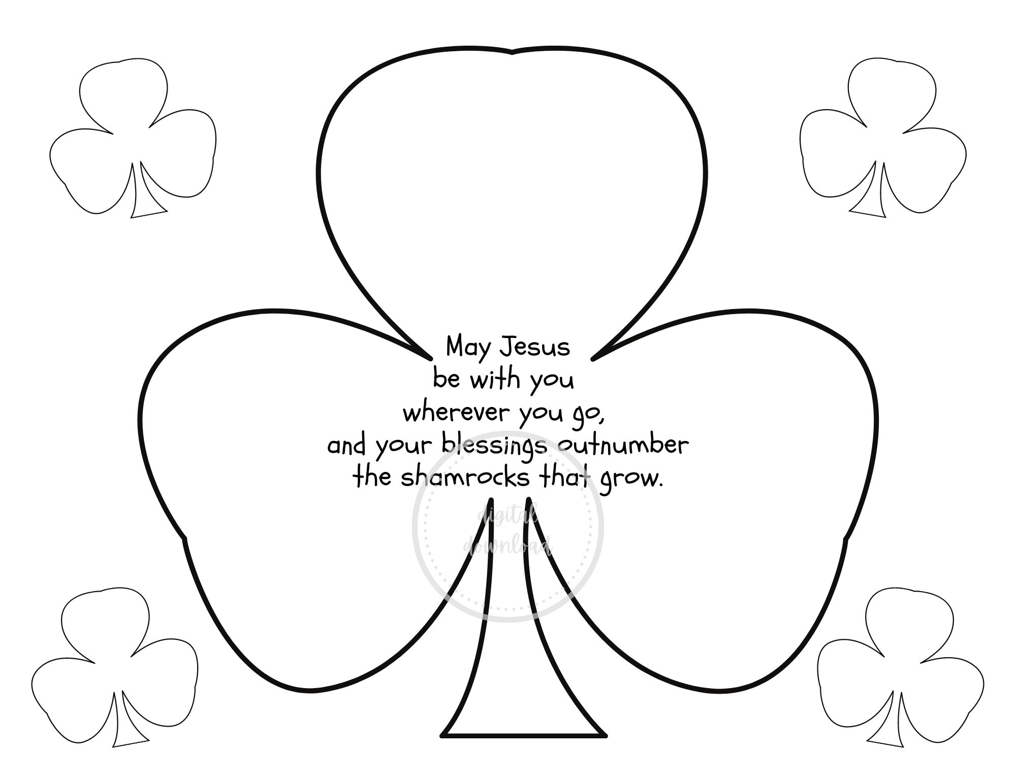 Fingerprint Shamrock Blessing Template - Etsy