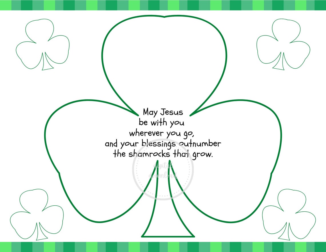 Fingerprint Shamrock Blessing Template - Etsy