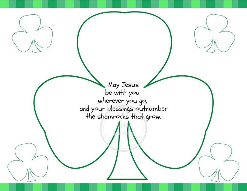 Fingerprint Shamrock Blessing Template - Etsy