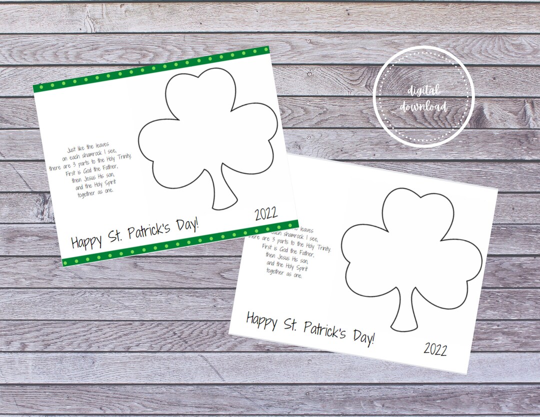 St. Patrick's Day Handprint Shamrock Printable & Poem - Etsy