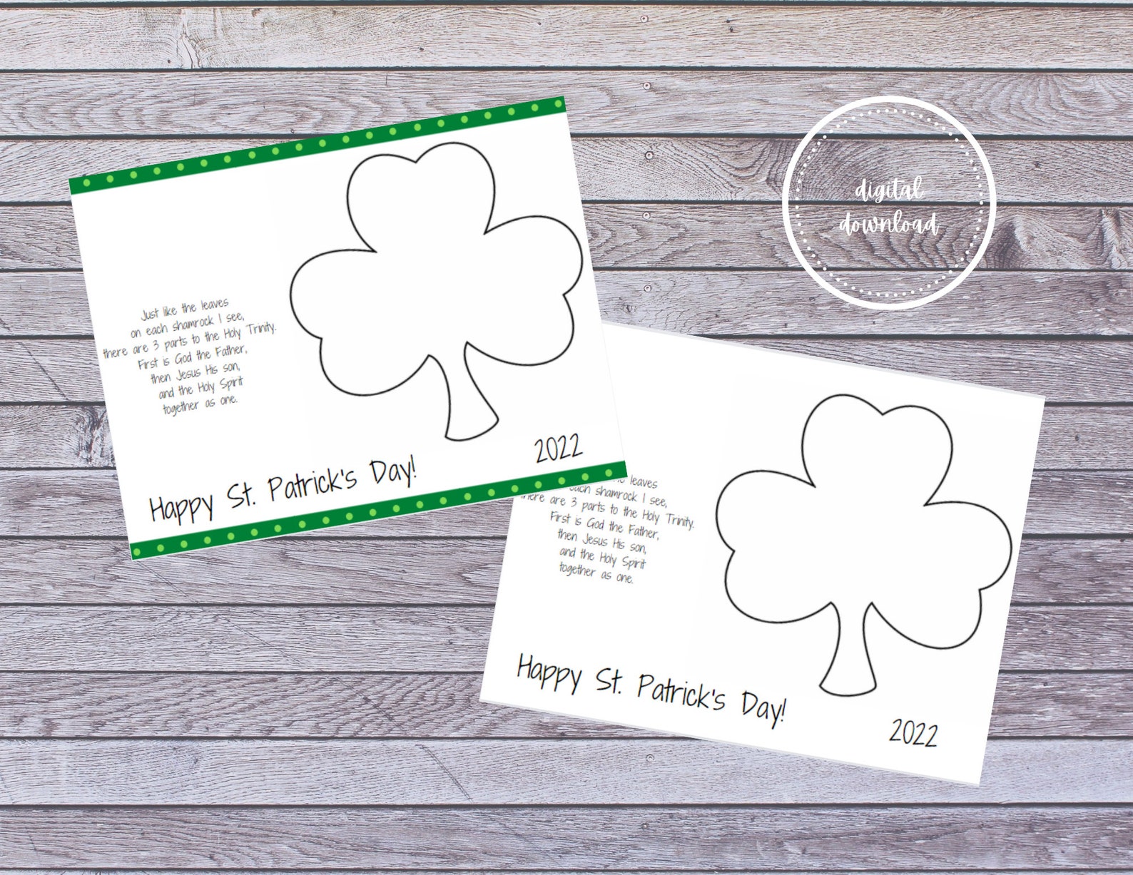 St. Patrick's Day Handprint Shamrock Printable & Poem - Etsy