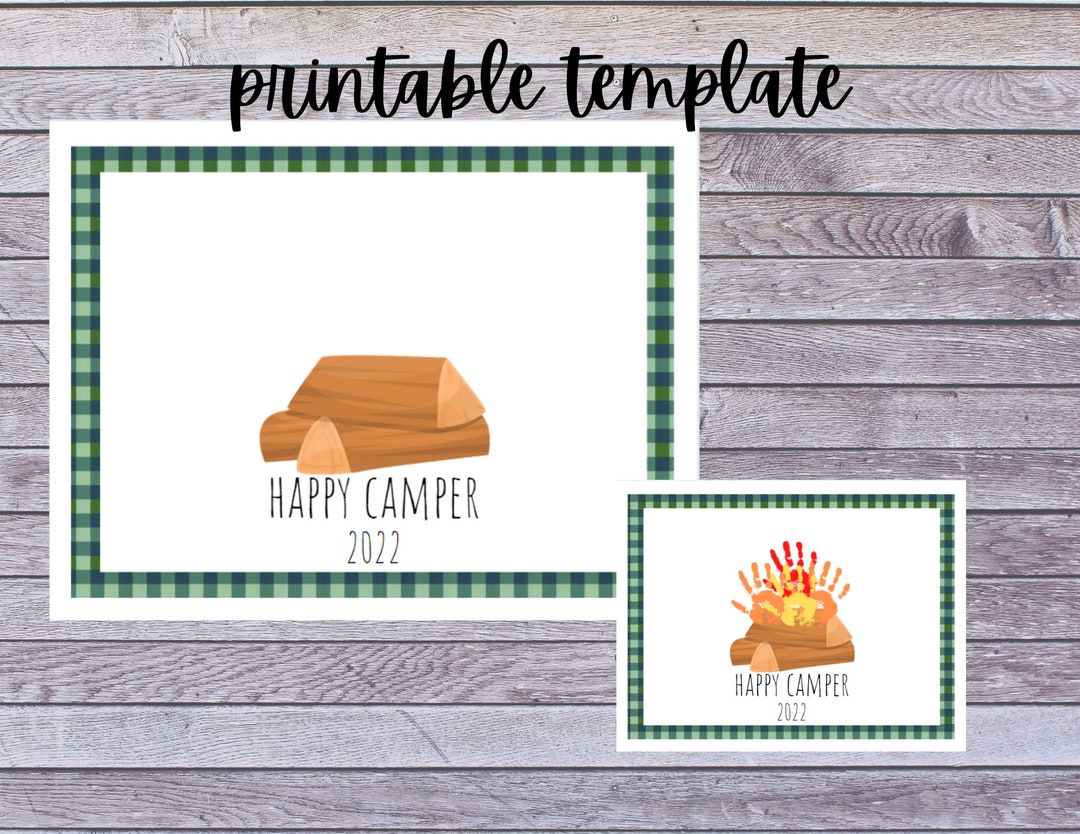 Happy Camper Handprint Template - Etsy