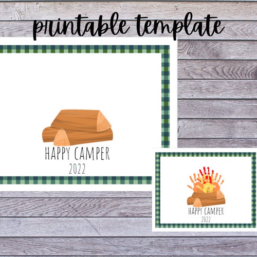 Happy Camper Camping Campfire Summer Handprint Art - Etsy