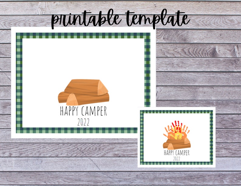 Happy Camper Handprint Template - Etsy