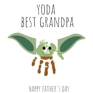 Yoda Best Dad Handprint Template 2024 - Etsy
