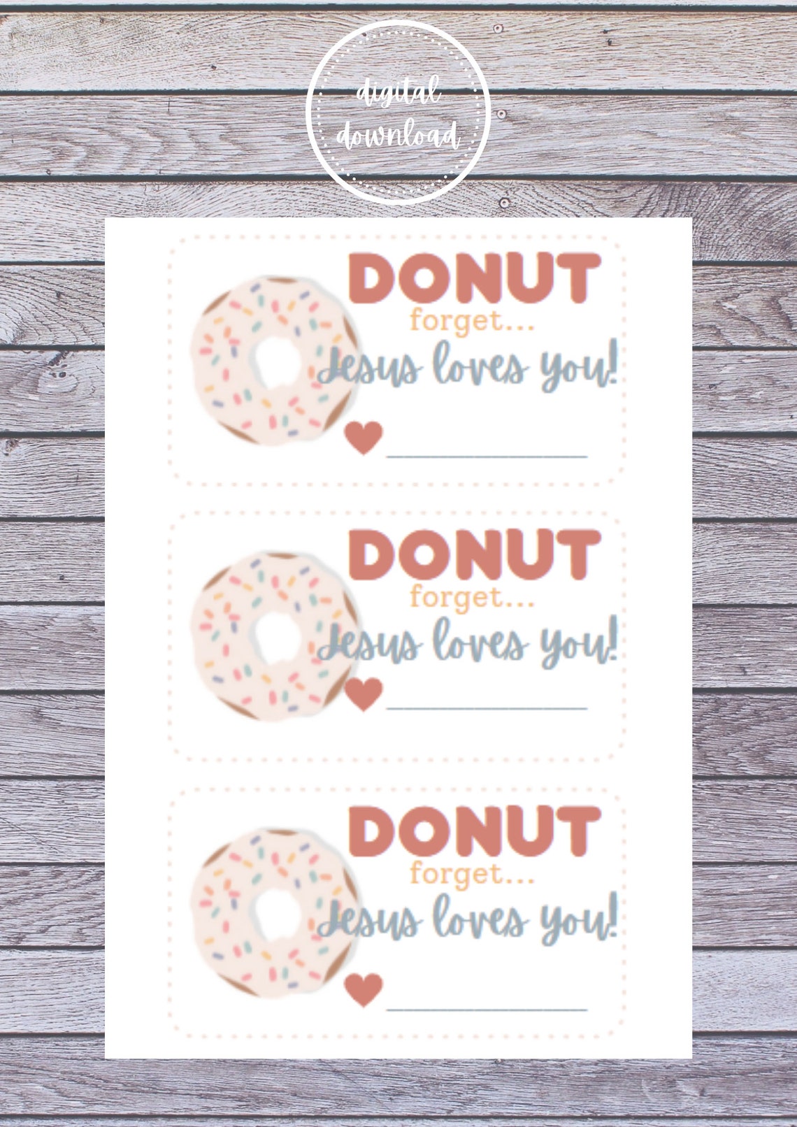 Donut Valentines- Jesus Loves You - Etsy