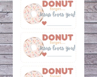 Christian Valentine's Day Card Donut Forget That Jesus Loves You - Etsy