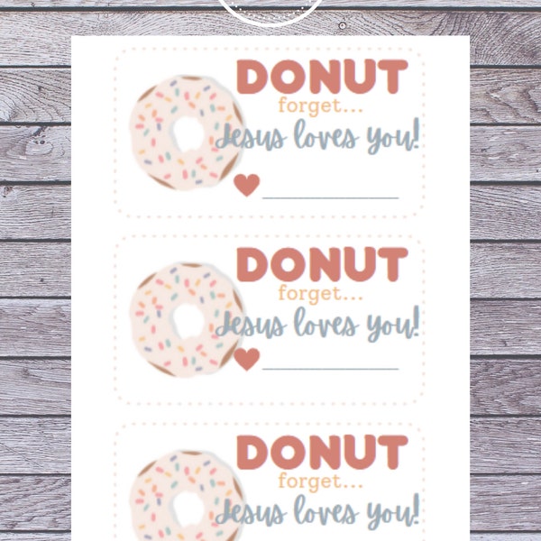 Donut Forget Jesus Loves You Valentine - Etsy