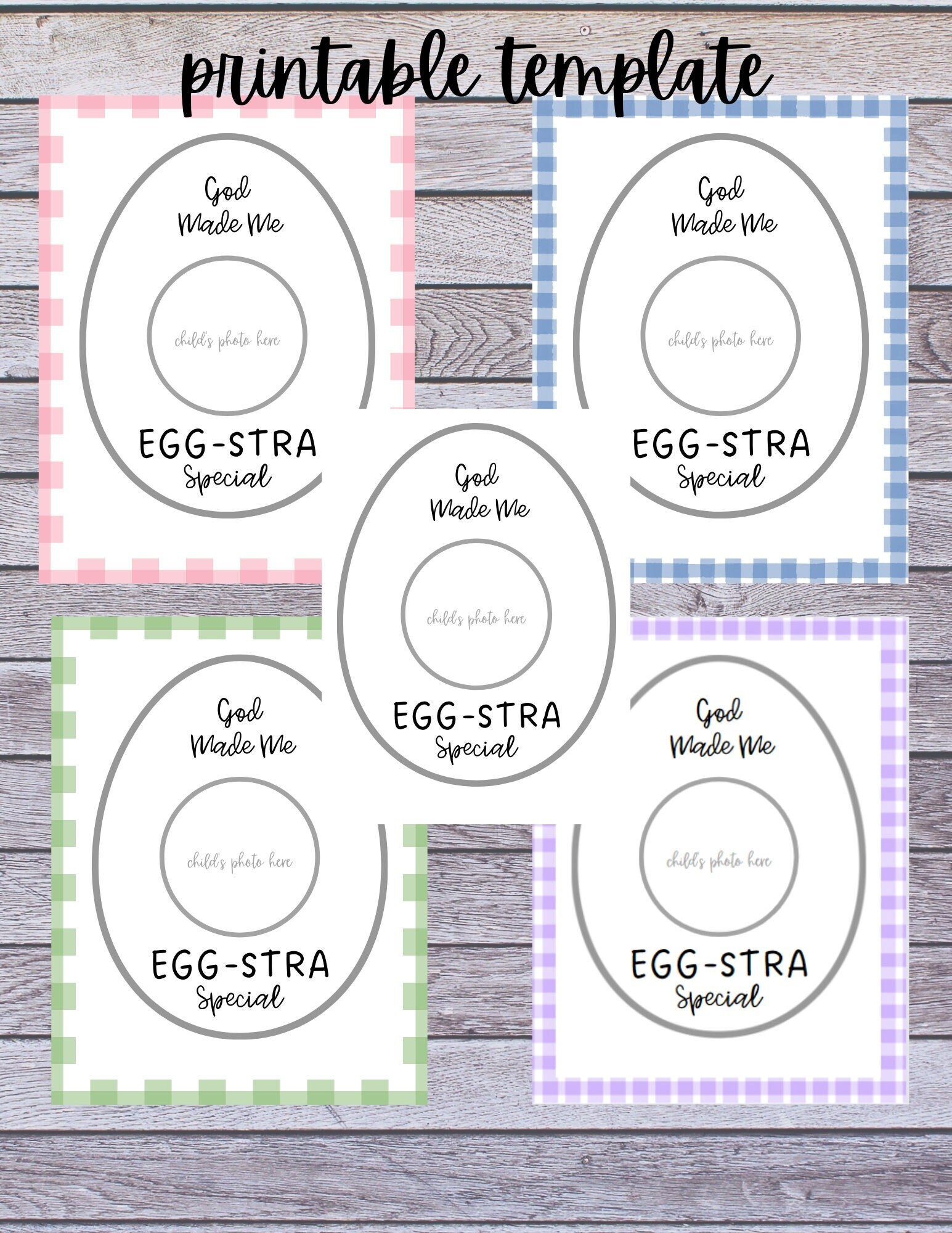 God Made Me Egg-stra Special Photo Template - Etsy