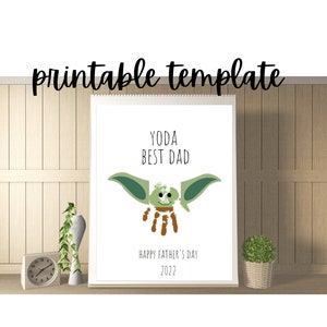 Yoda Best Dad Handprint Template 2024 - Etsy