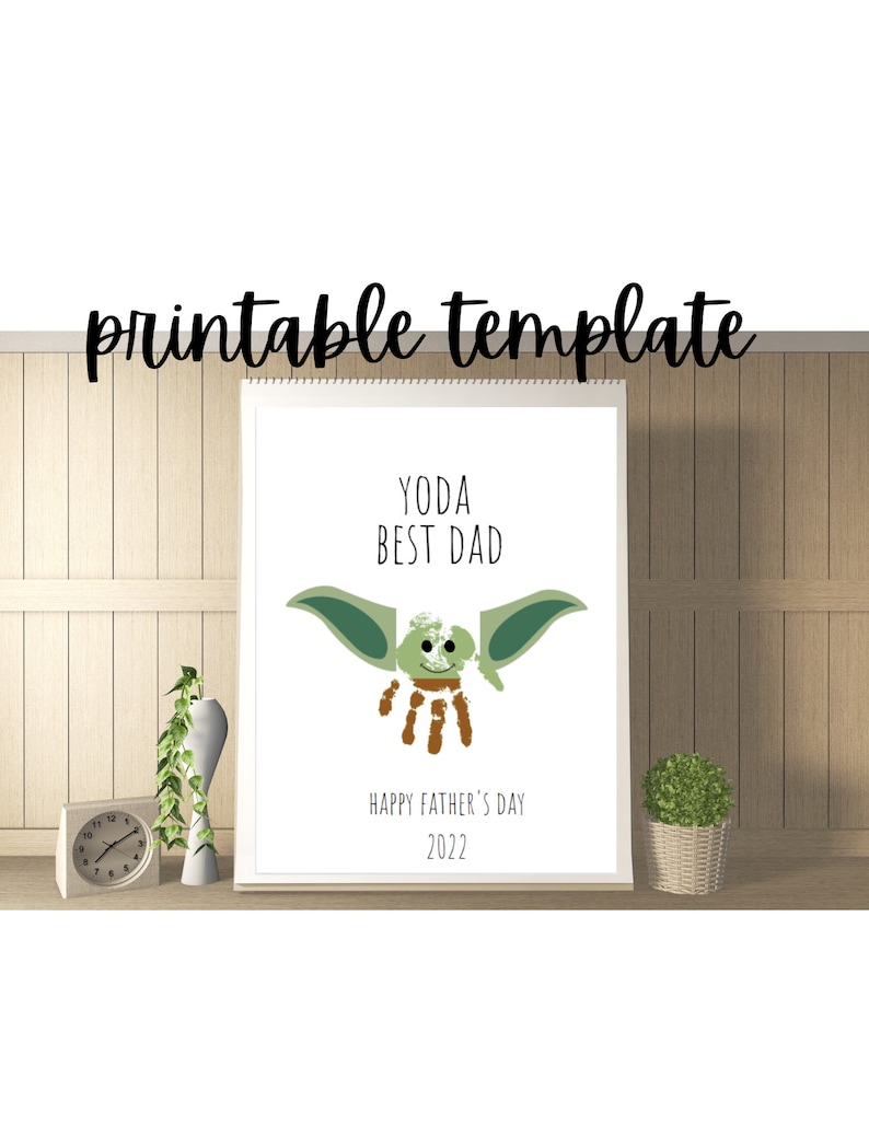 Yoda Best Dad Handprint Template 2024 - Etsy Israel