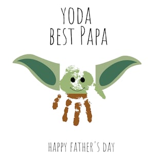 Yoda Best Dad Handprint Template 2024 - Etsy