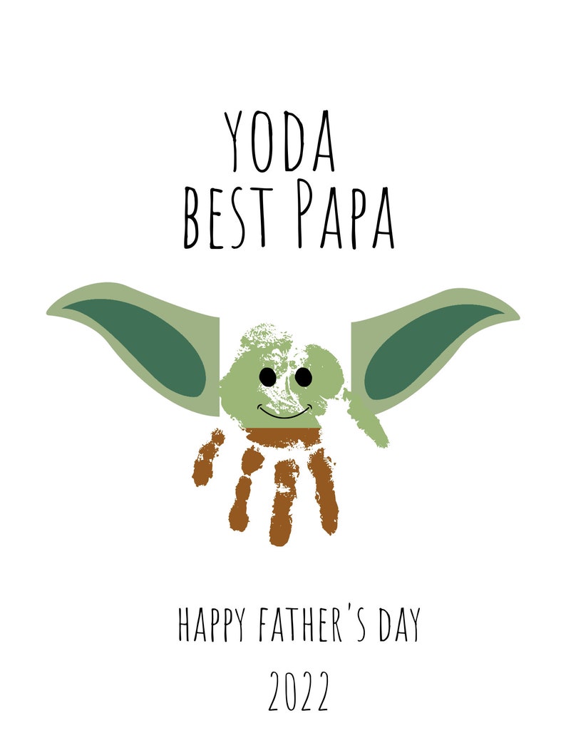 Yoda Best Dad Handprint Template 2024 - Etsy Israel