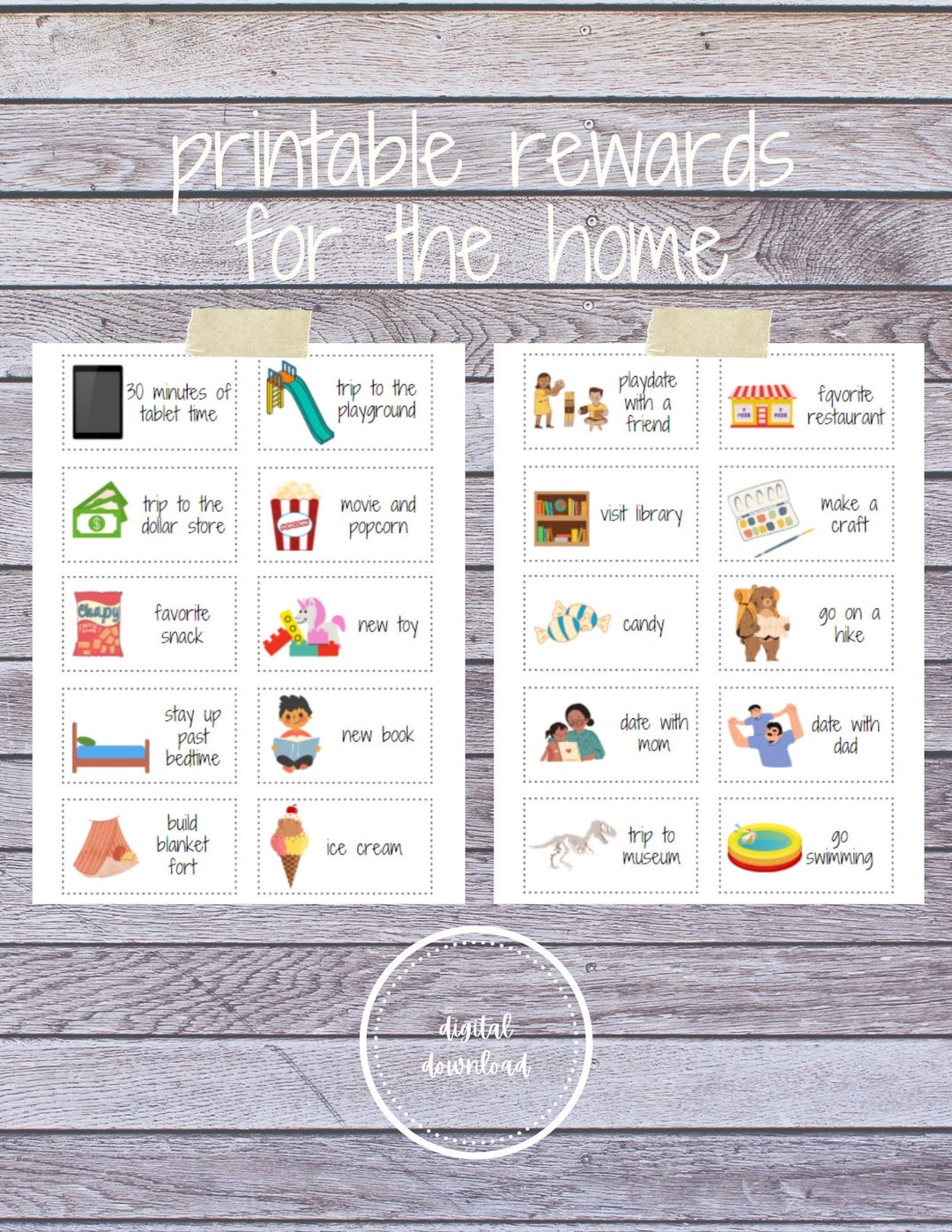 Printable Reward Coupons - Etsy