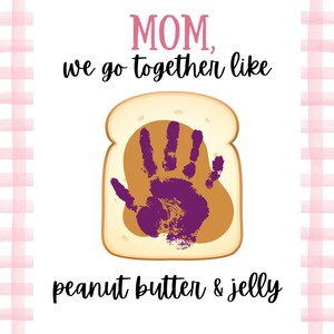 Peanut Butter & Jelly Handprint Template - Etsy