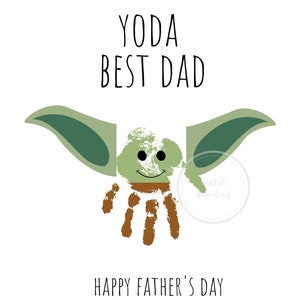 Yoda Best Dad Handprint Template 2024 - Etsy