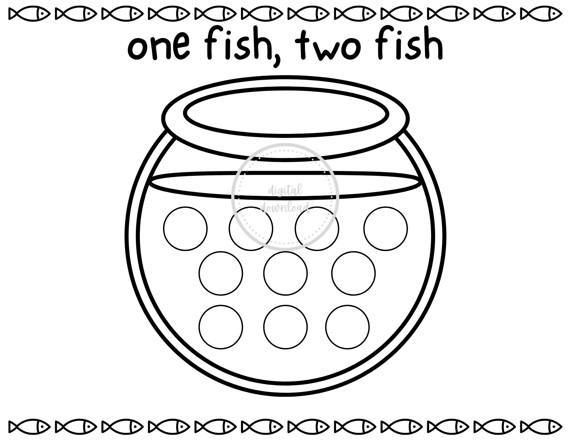 One Fish Two Fish Printable Templates - Etsy