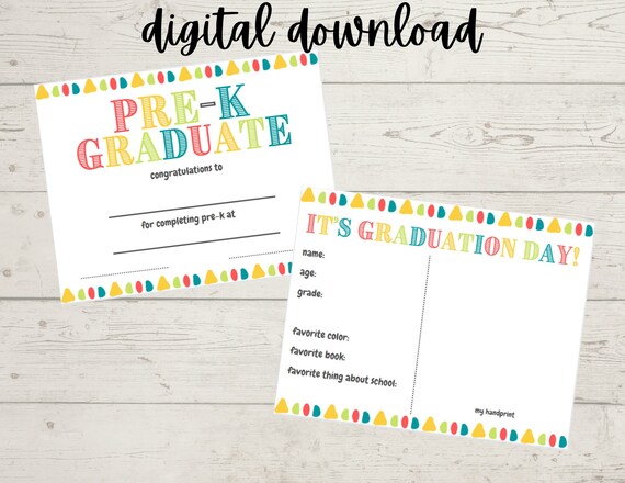 Pre-k Diploma and Memory Page - Etsy